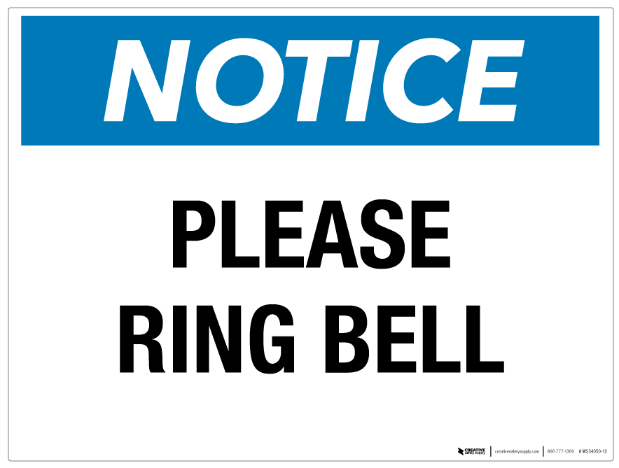 Press Doorbell Sign