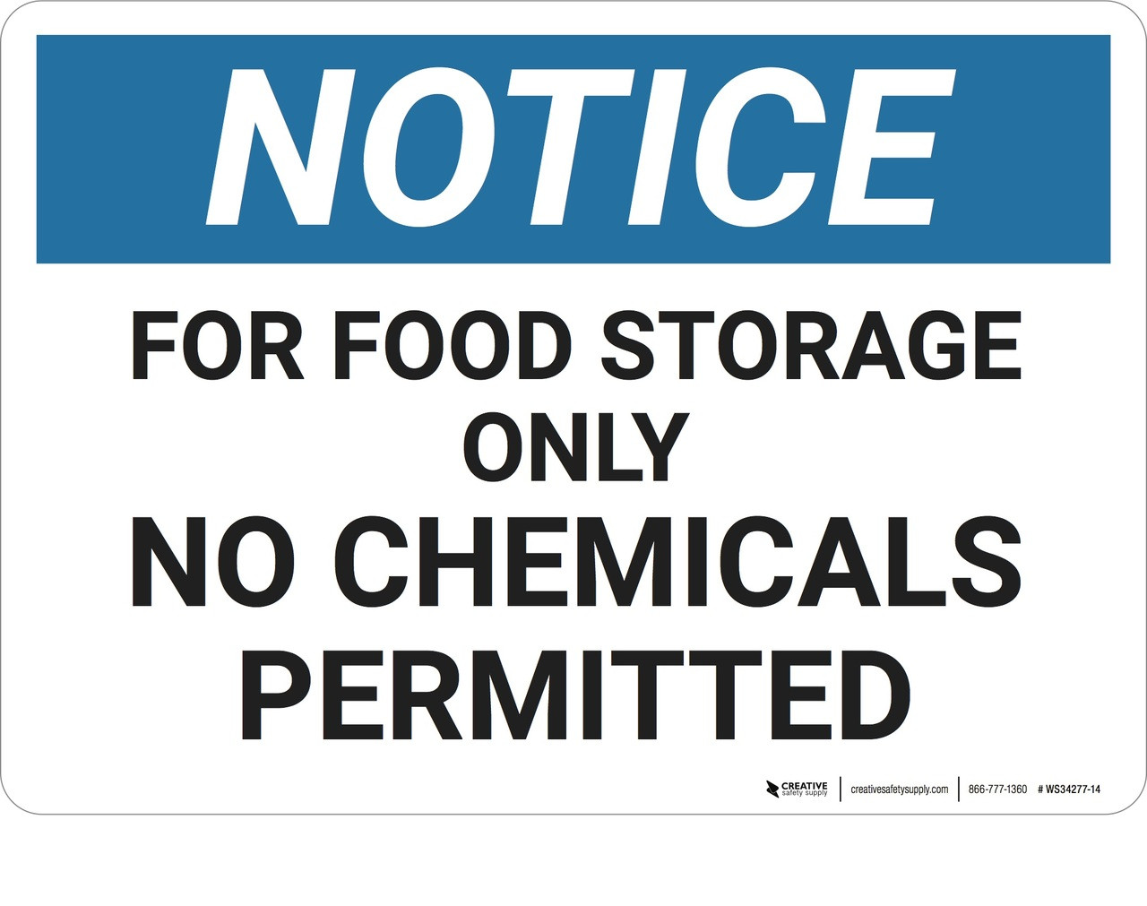 Notice: No Chemicals Permitted - Wall Sign | 5S Today