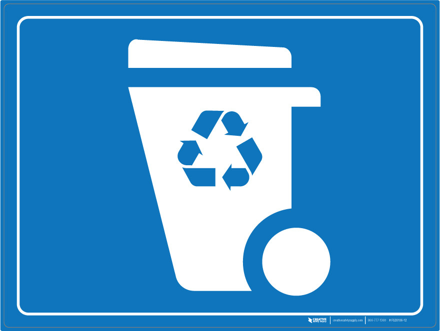 Recycling Bin - Floor Marking Sign | Creative Safety Supply