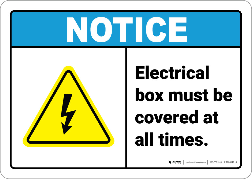 Notice: Electrical Box Must Be Covered Electrical Safety Icon Landscape ...