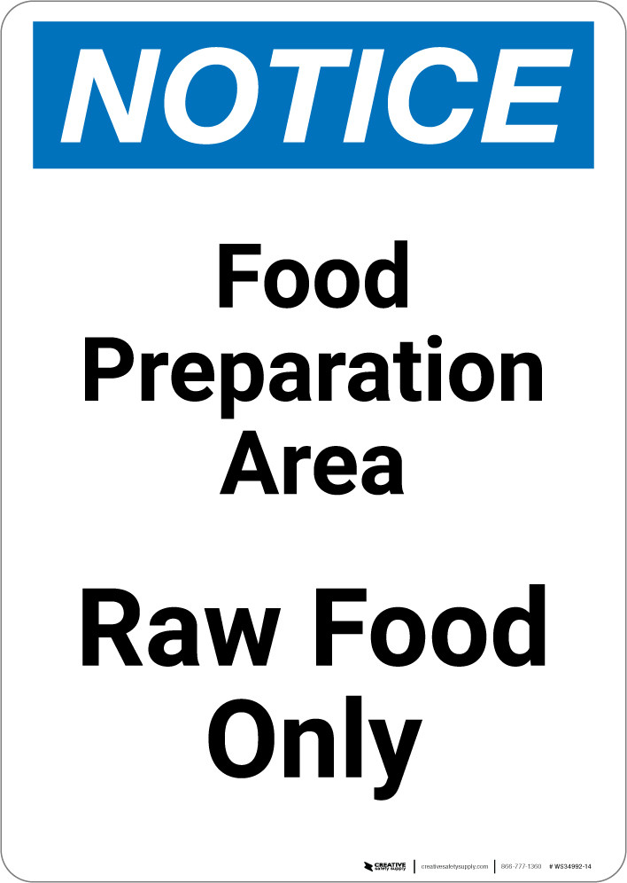 Food Preparation Sign