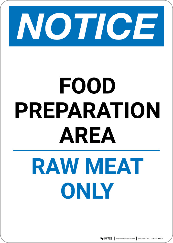 Food Preparation Sign