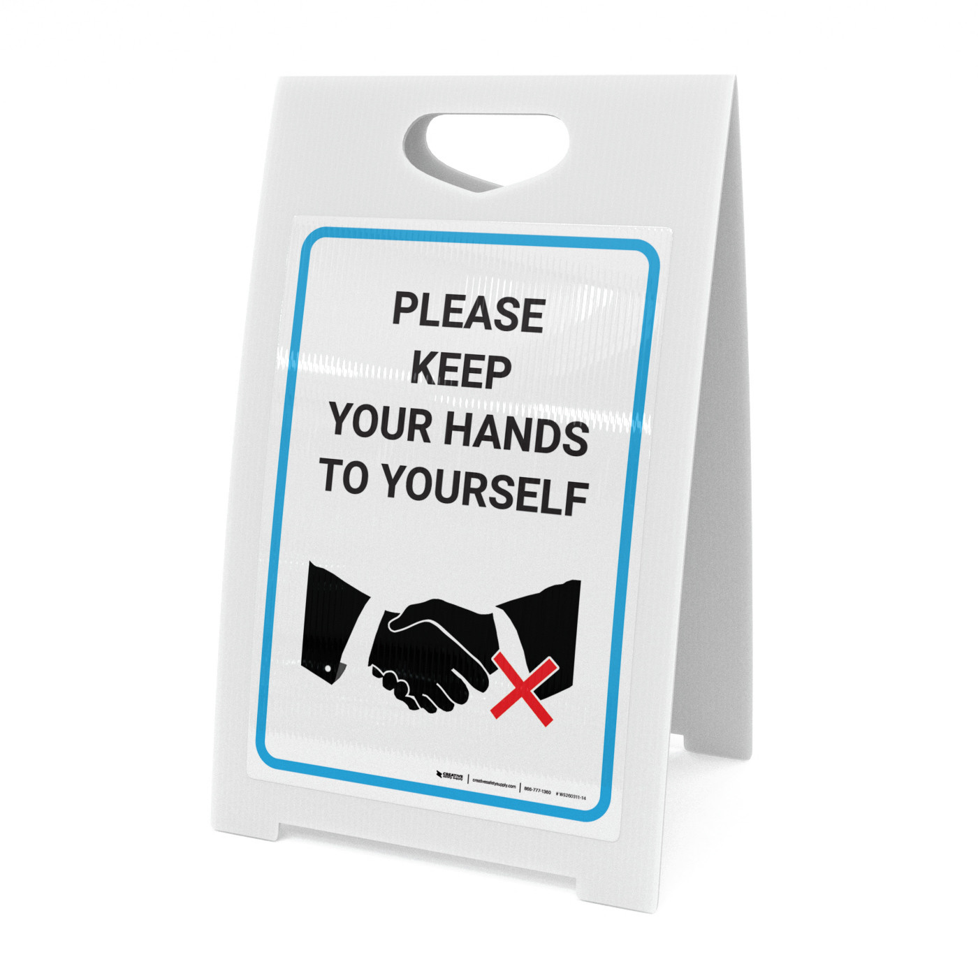 Please Keep Your Hands To Yourself with Icon - A-Frame Sign | 5S Today