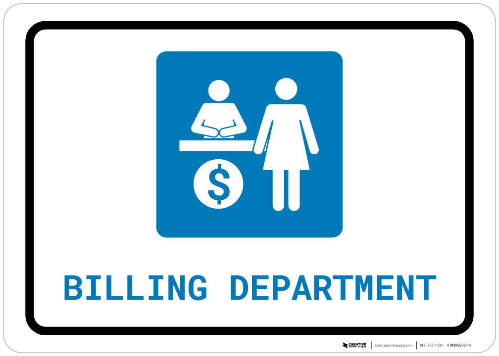 Billing Department with Icon Landscape - Wall Sign | 5S Today