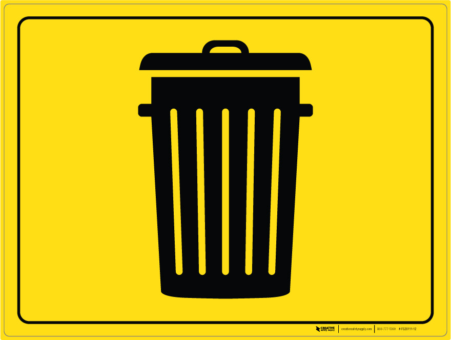 Trash Bin - Floor Marking Sign | Creative Safety Supply