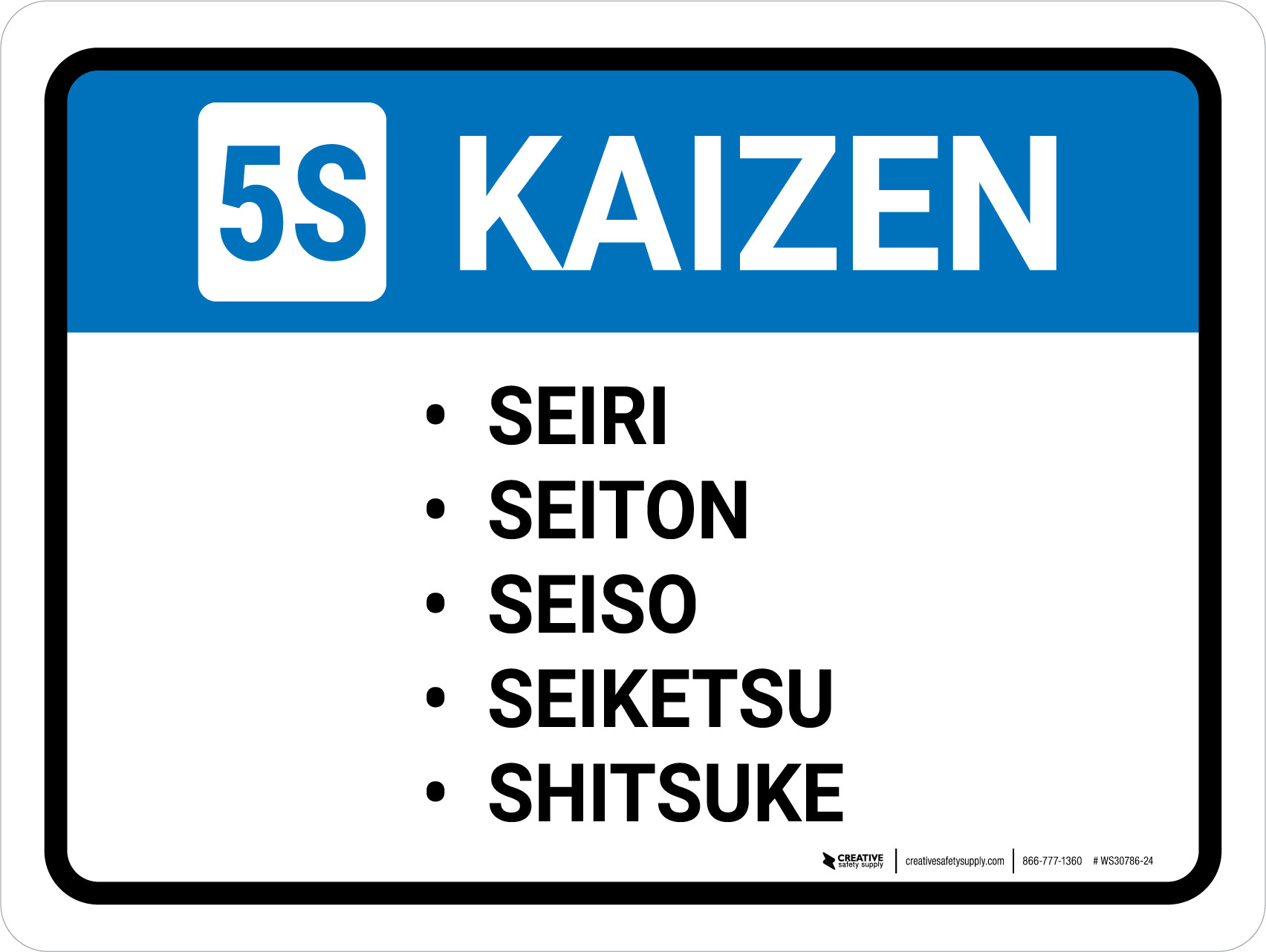 5S Kaizen Landscape - Wall Sign | 5SToday.com