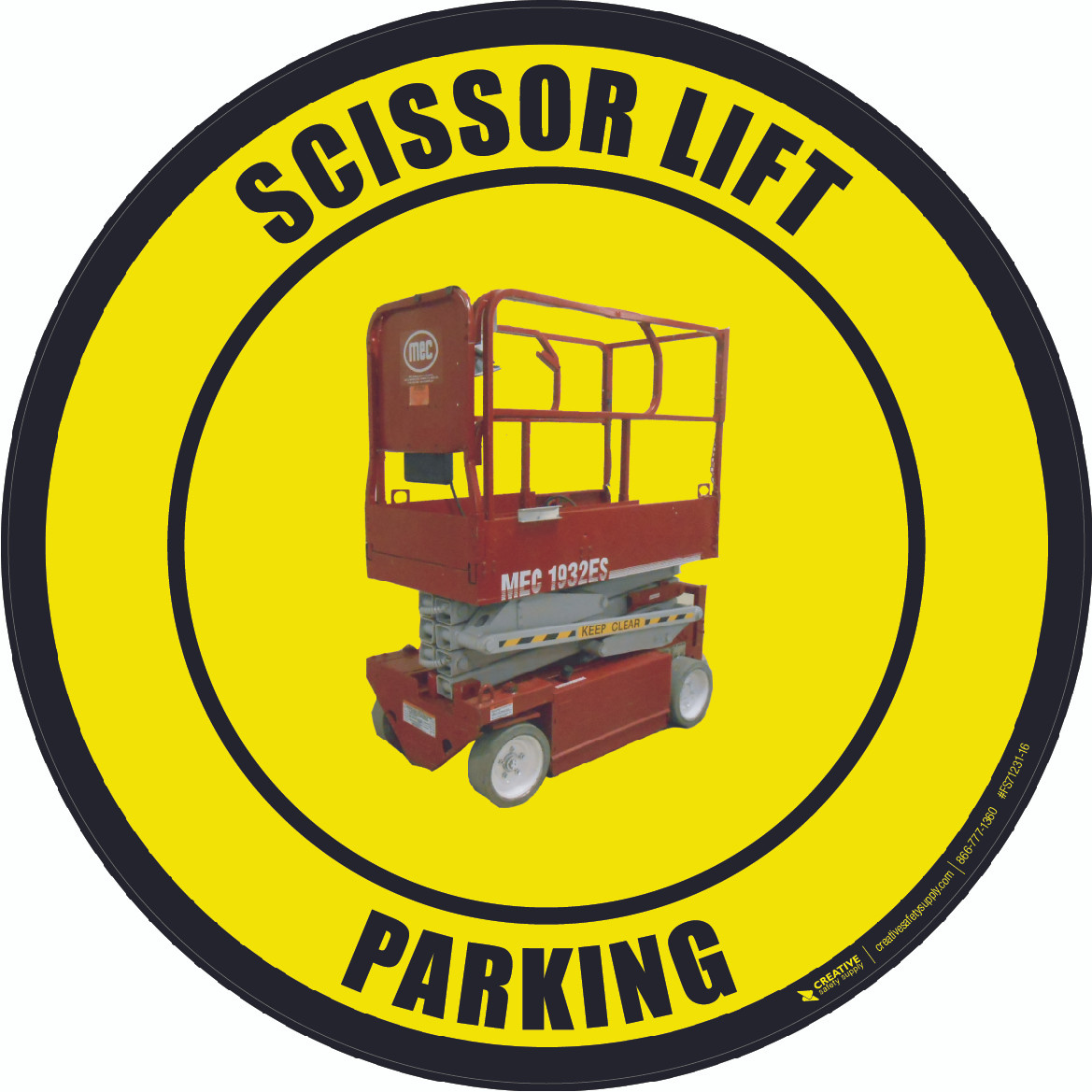 Scissor Lift Parking (Real) Floor Sign | 5S Today