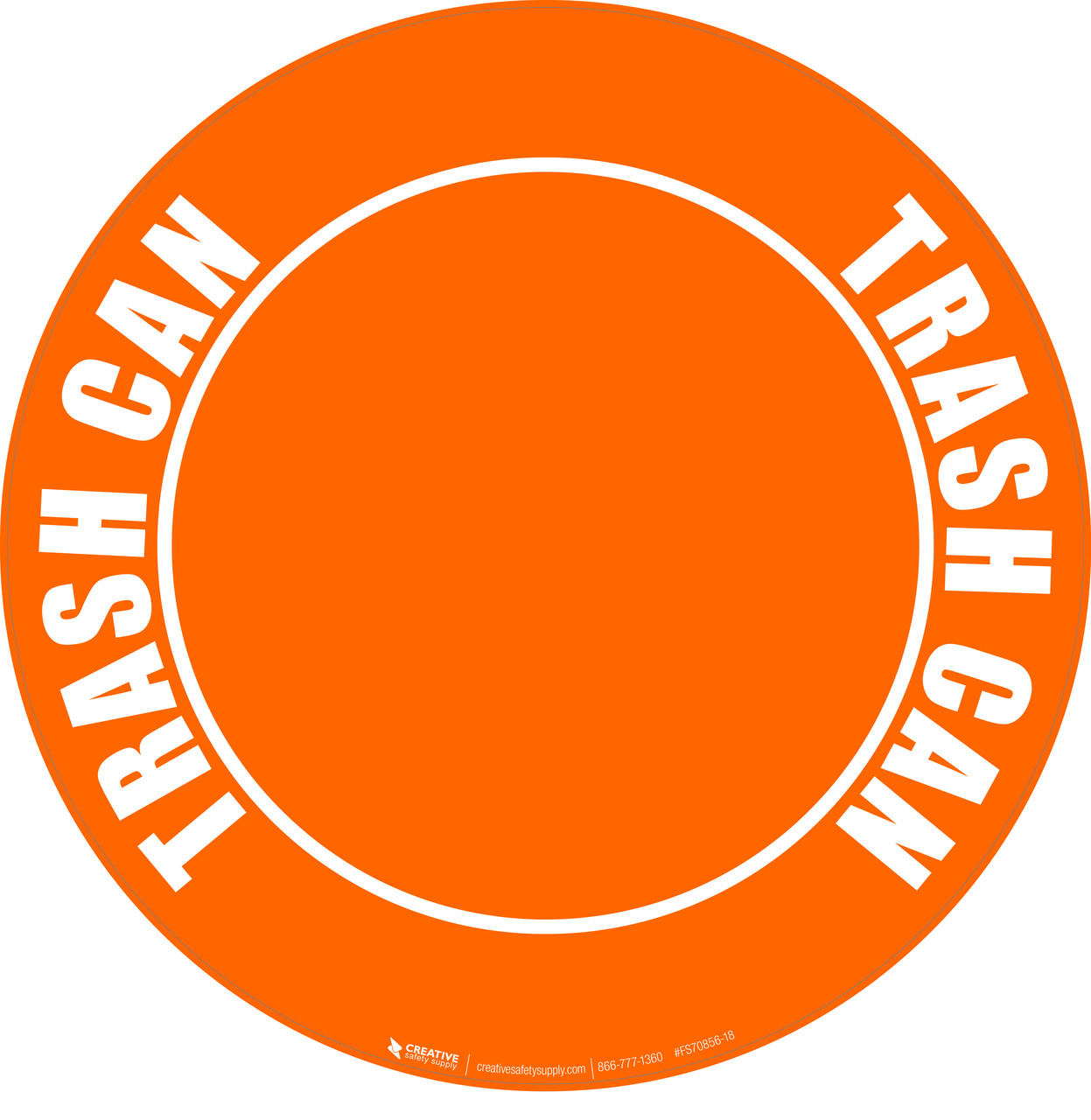 Trash Can (Orange) Floor Sign | 5S Today
