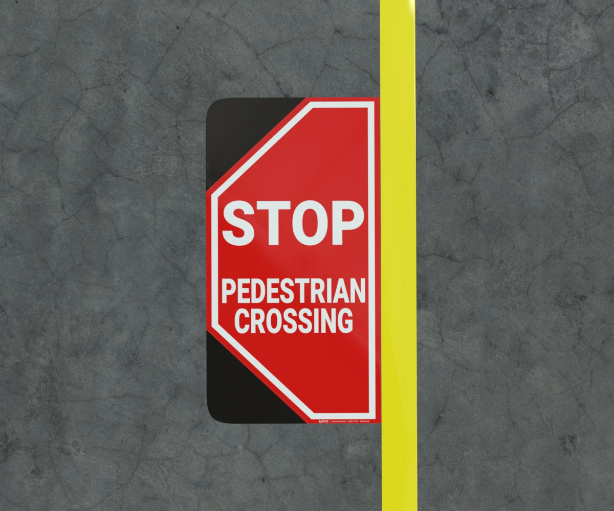 Stop Pedestrian Crossing - Floor Marking Sign | Creative Safety Supply