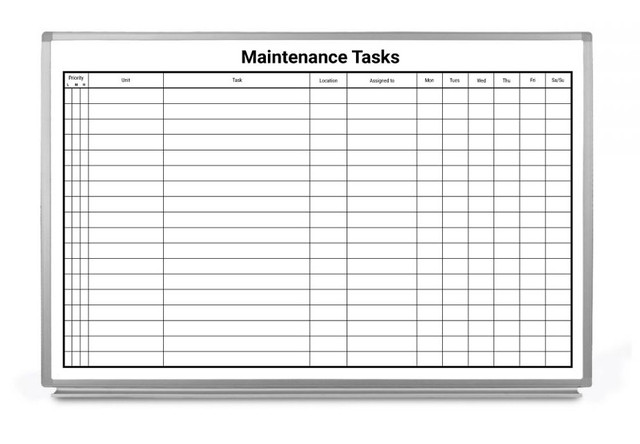 Maintenance Tasks Whiteboard