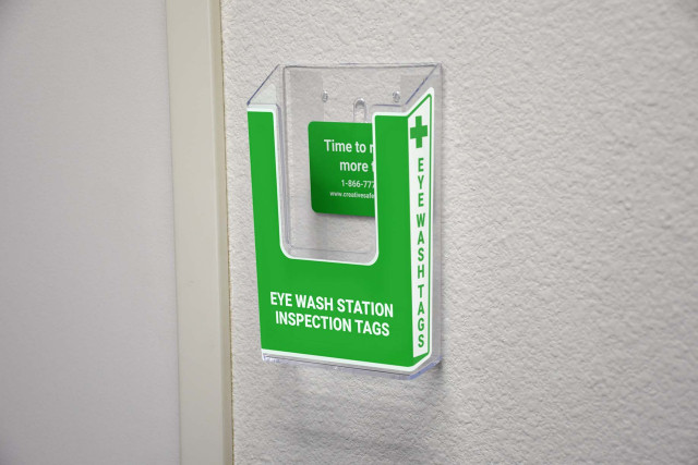 Eye Wash Station Inspection Tags - Tag Holder | 5S Today