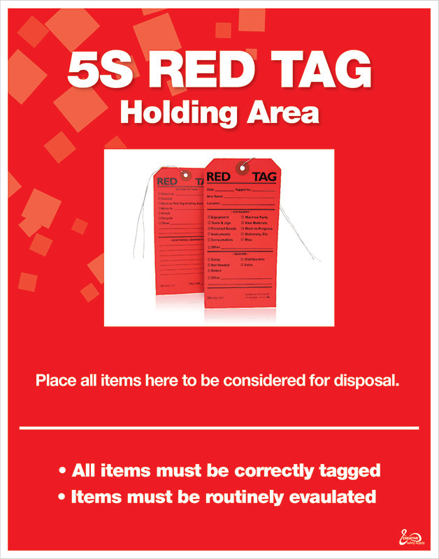 5S Red Tag Holding Area Poster - 5stoday.com 866-402-4776