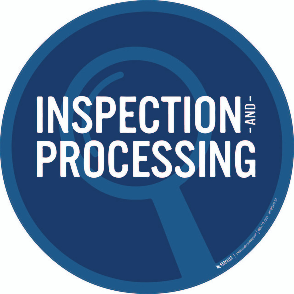 Inspection Processing Floor Sign | 5S Today