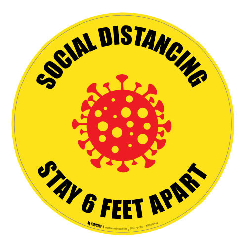 Social Distancing - Stay 6 Feet Apart - Floor Sign | 5S Today