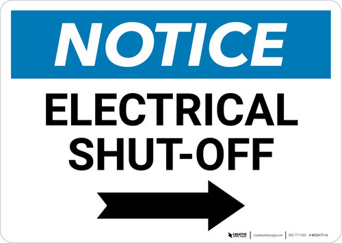 Notice: Electrical Shut-Off Landscape with Right Arrow | 5S Today