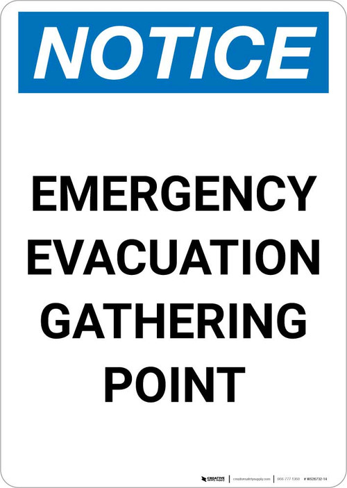 Notice: Emergency Evacuation Gathering Point Portrait | 5S Today