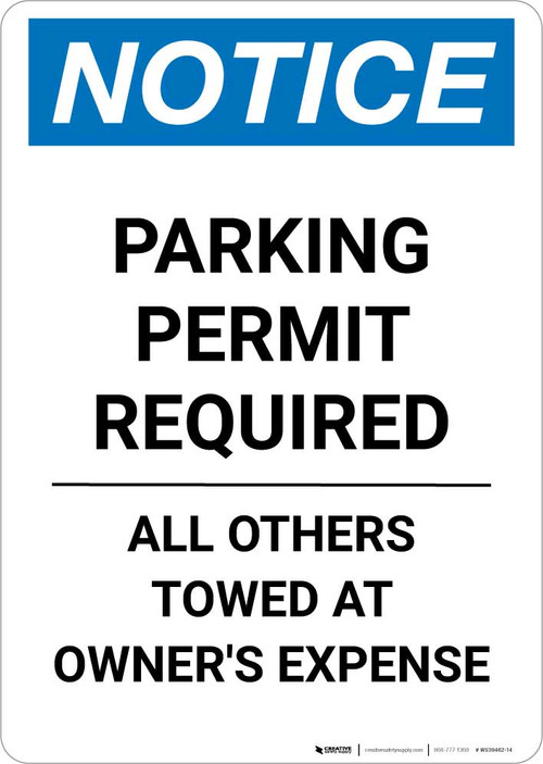 Notice: Parking Permit Required Portrait | 5S Today