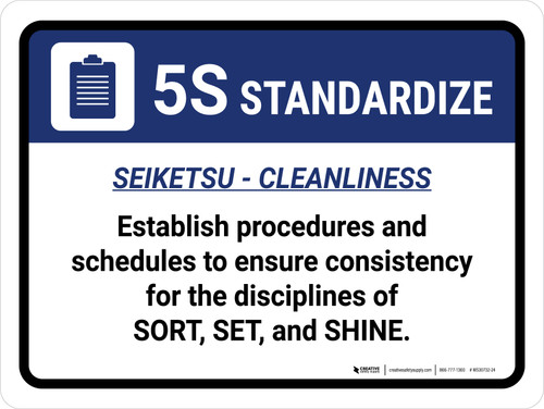 5S Standardize Landscape - Wall Sign
