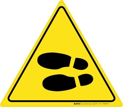 Shoe Print Left Triangle v2 - Floor Sign | 5S Today