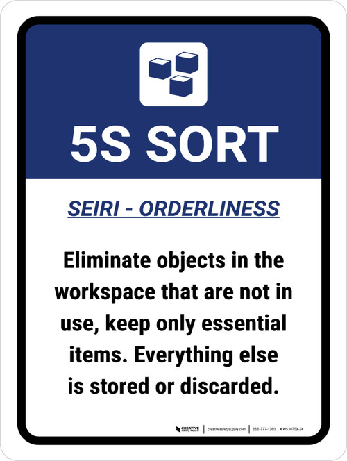 5S Sort Portrait - Wall Sign | 5SToday.com