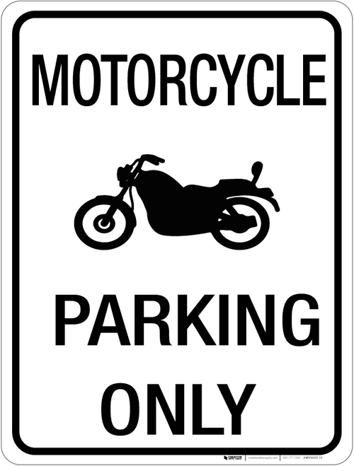 Motorcycle Parking Only - Wall Sign