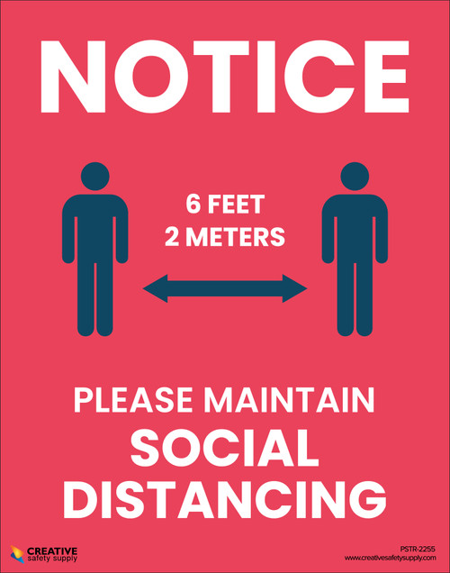 Notice Please Maintain Social Distancing 6 Feet 2 Meters Poster notice-please-maintain-social-distancing-6-feet-2-meters-poster
