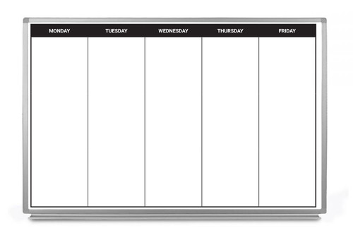 Monday - Friday Week Calendar Dry-Erase Scheduling Whiteboard | 5SToday.com