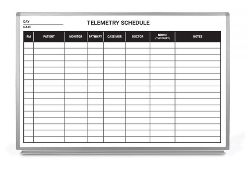 Telemetry Schedule Dry-Erase Scheduling Whiteboard