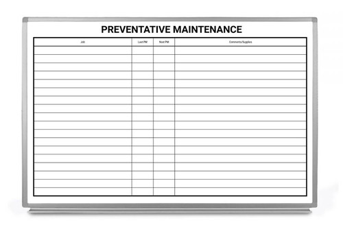 Preventative Maintenance Whiteboard