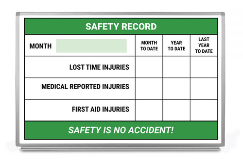 Safety Record - Safety Is No Accident Whiteboard