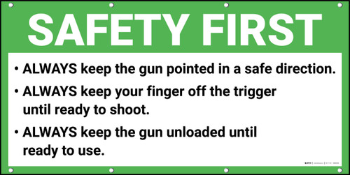 Safety First Gun Range Rules and Safety - Banner