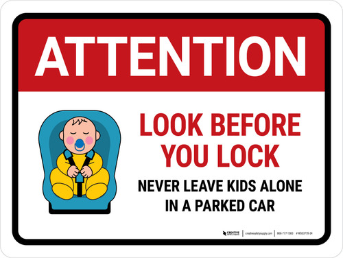 Attention Look Before You Lock Landscape - Wall Sign | 5SToday.com