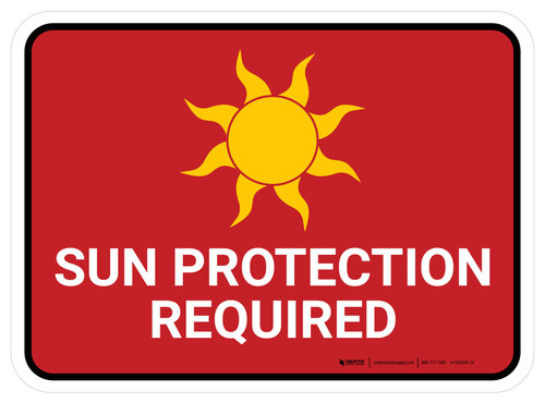 Sun Protection Required Rectangular - Floor Sign