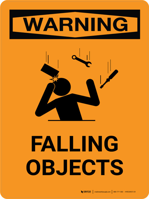 Warning: Falling objects Portrait - Wall Sign