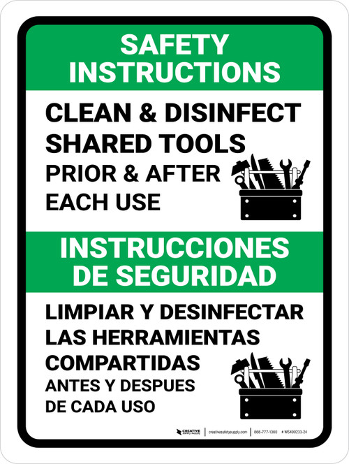 Safety Instructions V2 Bilingual Portrait - Wall Sign