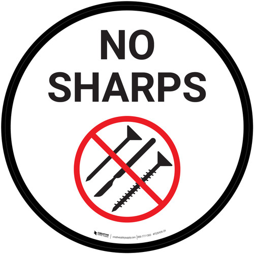 No Sharps Circular - Floor Sign