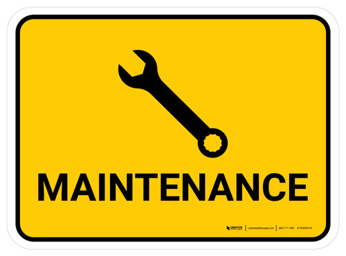Maintenance Yellow Rectangular - Floor Sign