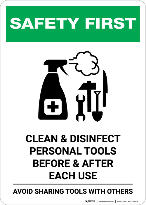Safety First: Clean Disinfect Personal Tools Avoid Sharing with Icon ...
