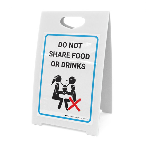 Do Not Share Food Or Drinks with Icon - A-Frame Sign | 5S Today