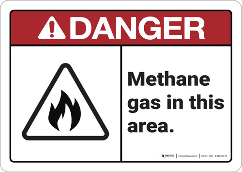 Danger: Methane Gas in This Area ANSI - Wall Sign | 5S Today