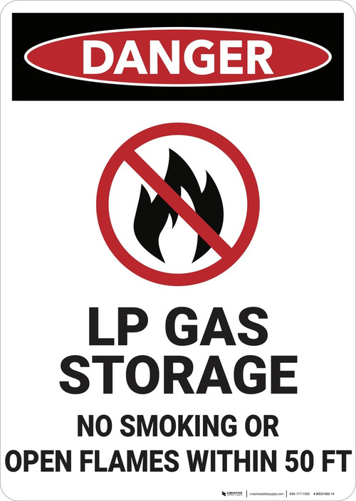 Danger: LP Gas Storage No Smoking - Wall Sign | 5S Today