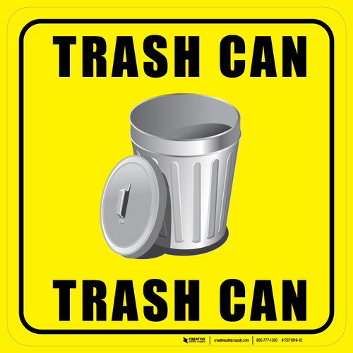 Trash Can (Square) Floor Sign | 5S Today