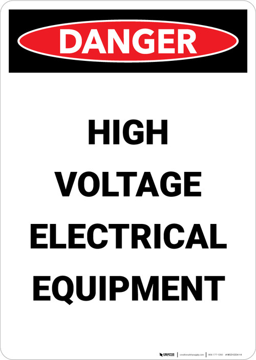 High Voltage Electrical Equipment - Portrait Wall Sign | 5S Today