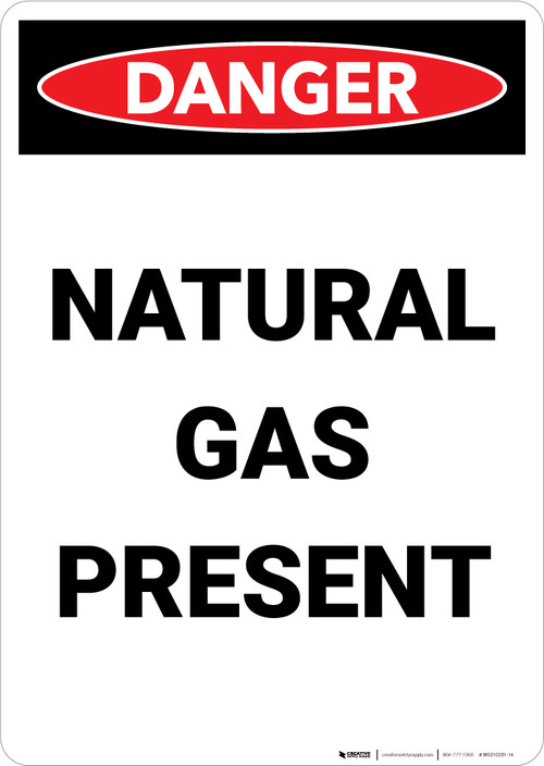 Natural Gas Present - Portrait Wall Sign | 5S Today