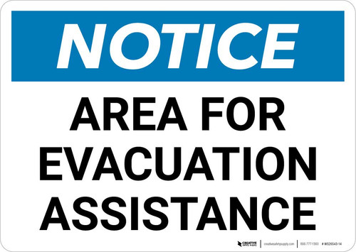 Notice: Area For Evacuation Assistance Landscape | 5S Today