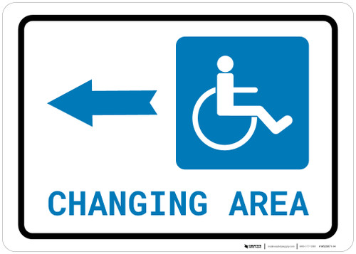 ADA Accessible Changing Area Left Arrow with Icon Landscape - Wall Sign ...