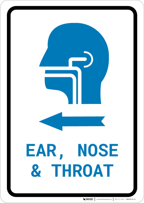 Ears, Nose, and Throat (ENT) Left Arrow with Icon Portrait v2 - Wall ...