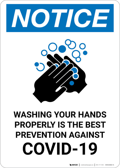 Notice: Washing Hands Is The Most Portrait - Wall Sign | 5S Today