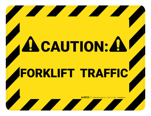 Caution Forklift Traffic Hazard - Floor Marking Sign | Creative Safety ...