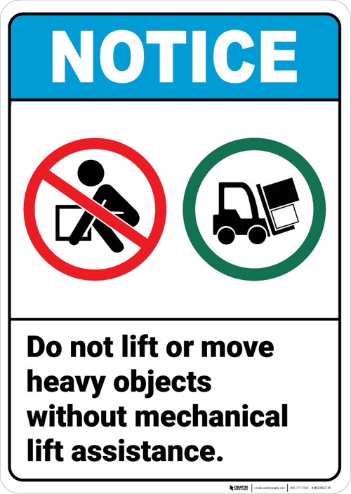 Notice: Do Not Lift Move Heavy Objects Lift Prohibition Icon Forklift ...